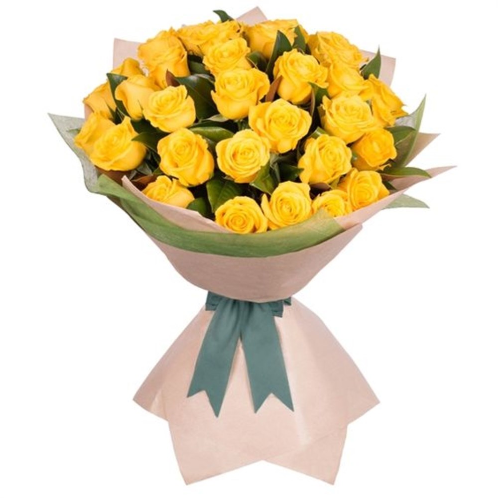 36 Long Stem Yellow Roses Bouquet | Flower Delivery In UAE